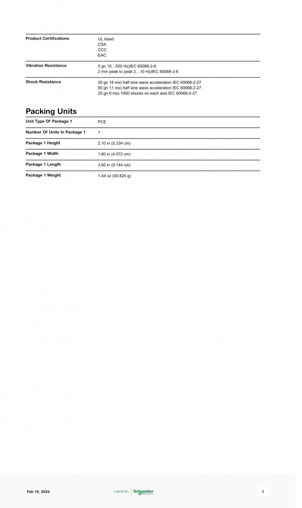 XB5FA3341 technical document page 3