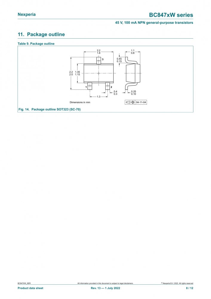 BC847BW datasheet page 8
