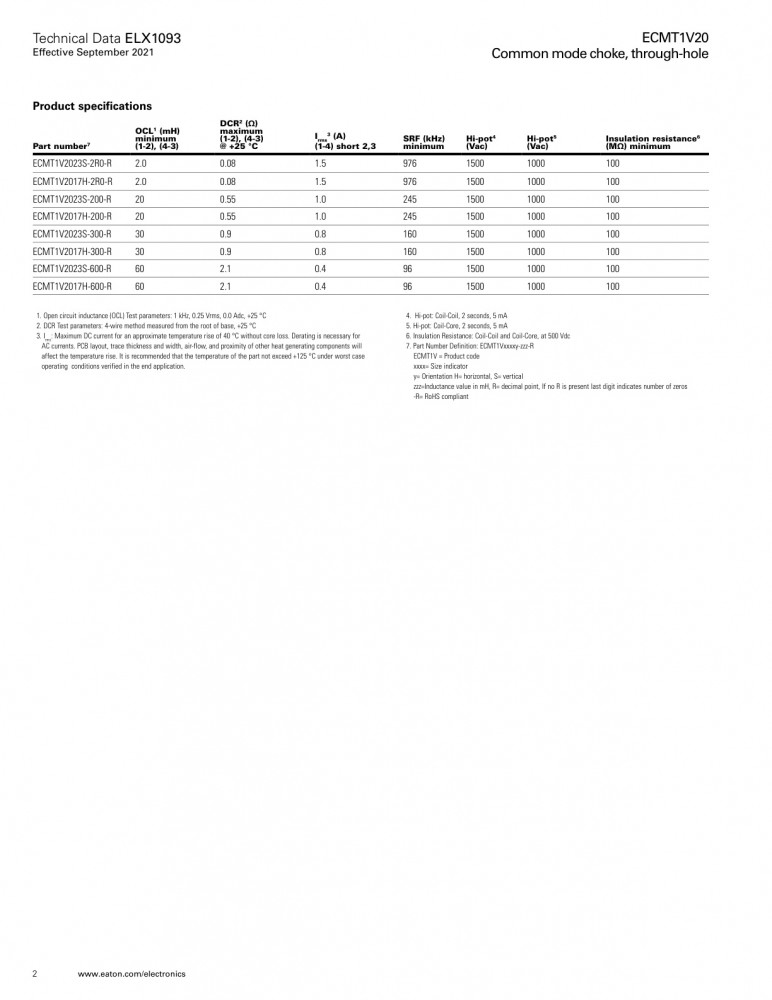 EATON ECMT1V2017H-200-R datasheet page 2