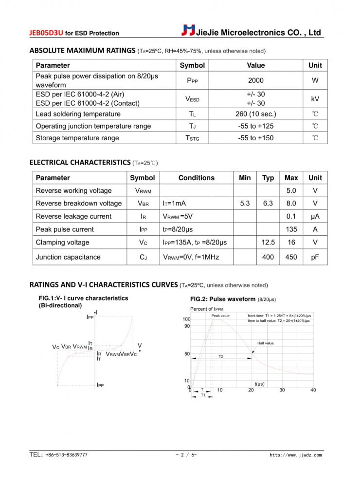 JEB05D3U datasheet page 2