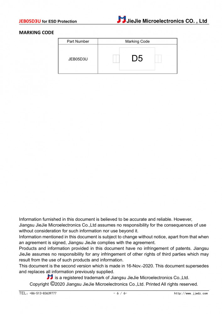 JEB05D3U datasheet page 6