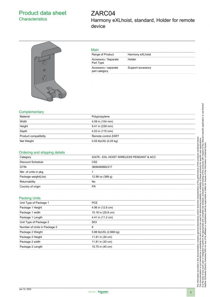 ZARC04 technical document page 1