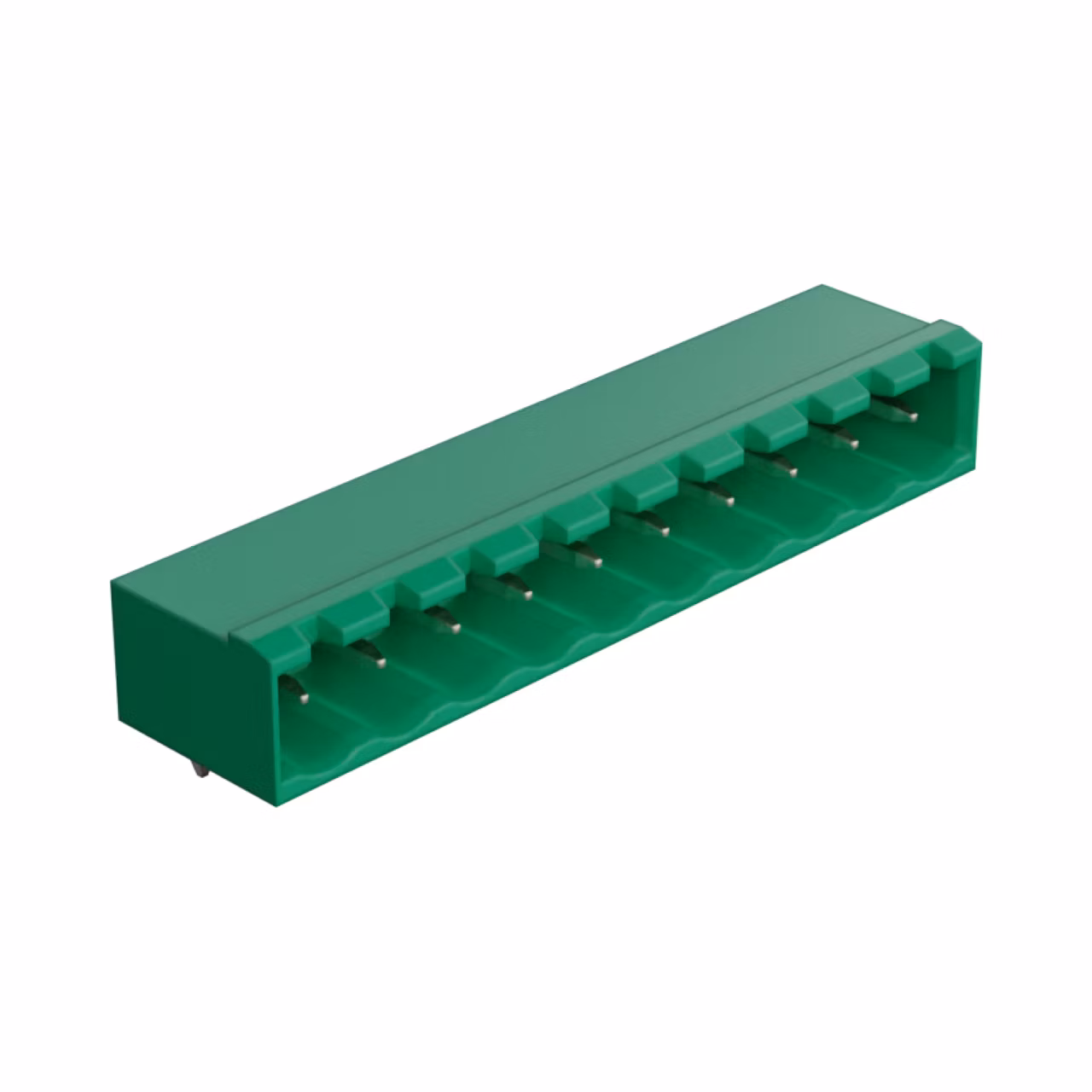 5.08mm Pitch Eurostyle Right-Angle PCB Header, Green Housing, 10 Circuits for sale