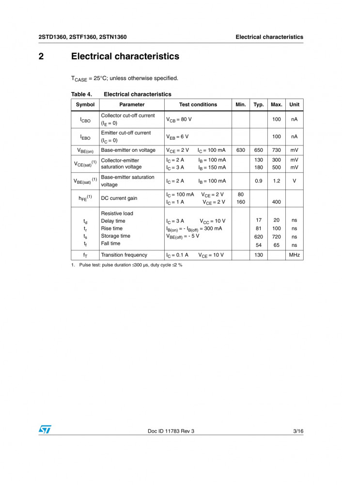 2STF1360 datasheet page 3