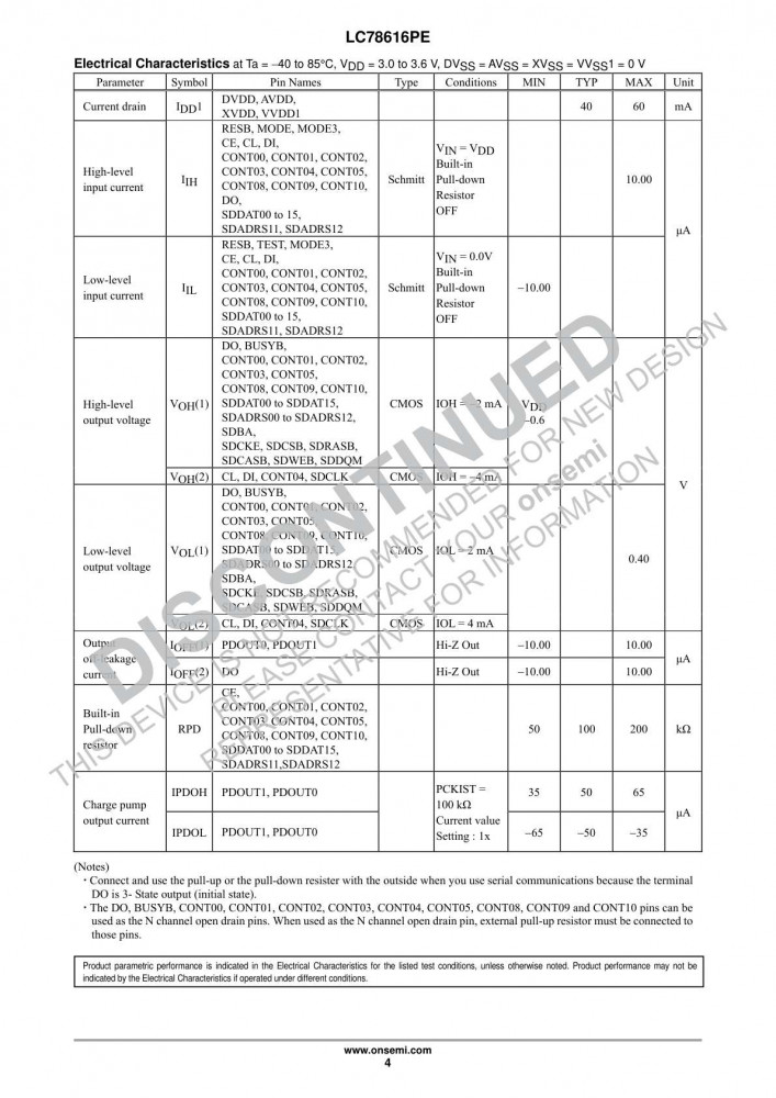 LC78616PE datasheet page 5