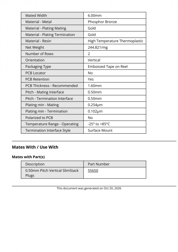 Molex 543630778 product documentation preview, page 3