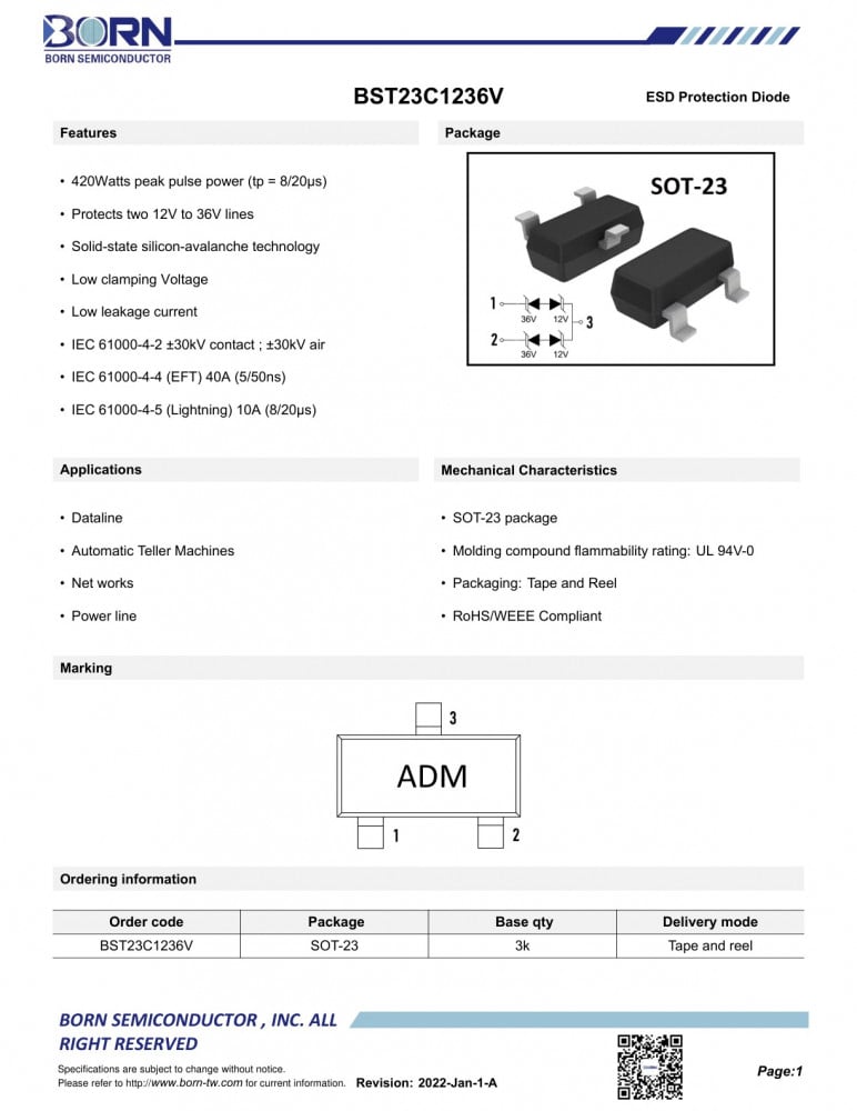 BST23C1236V datasheet page 1