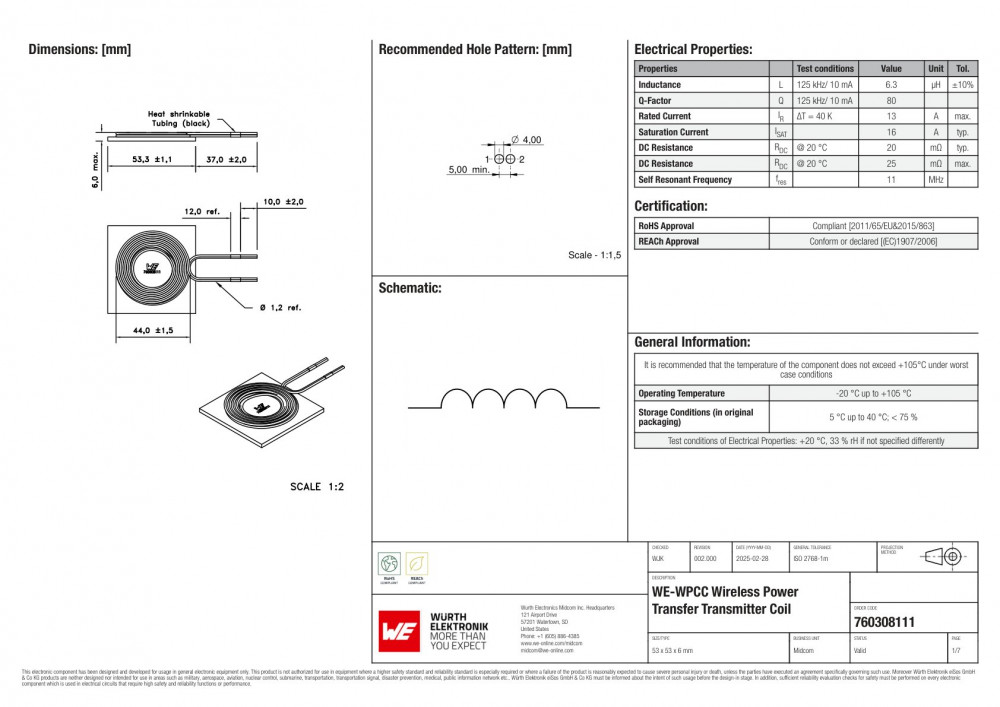 760308111 datasheet page 1