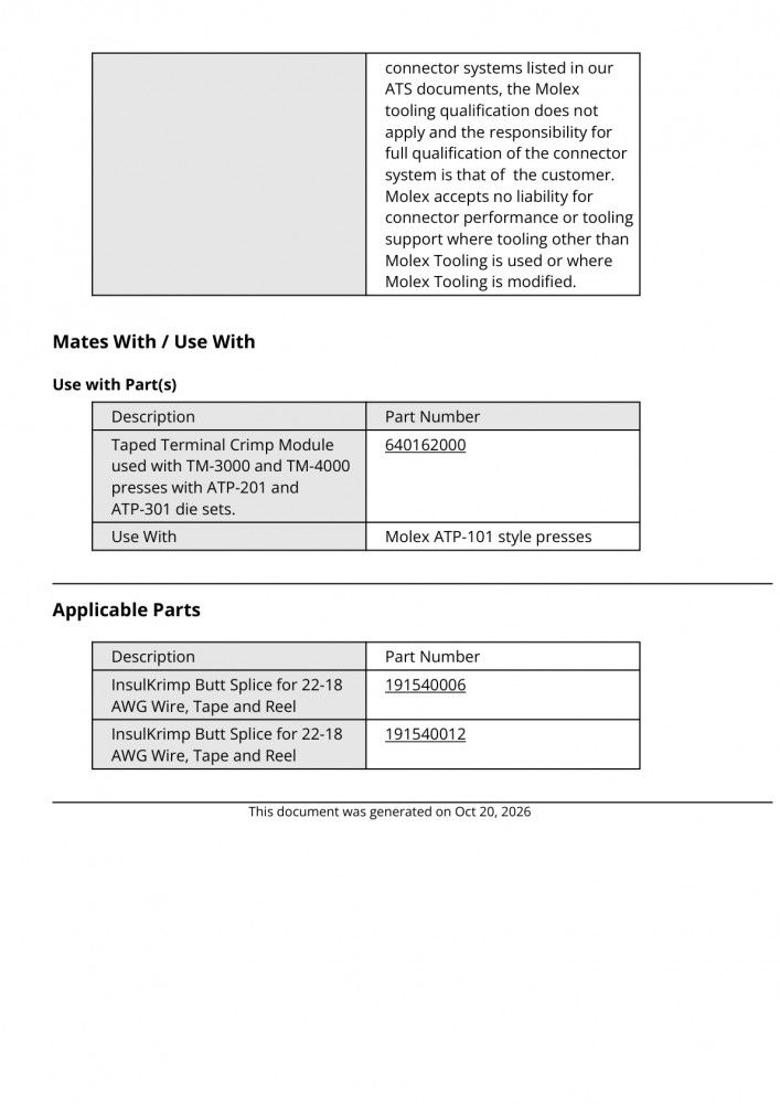 Technical document page 3 for Molex part 192880010