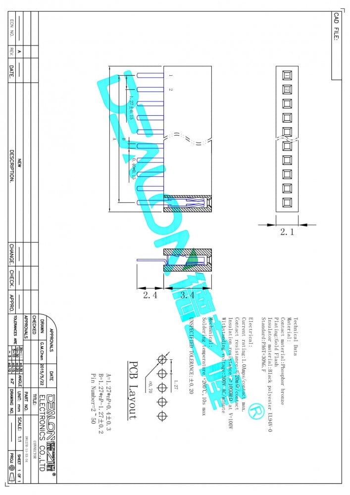 DEALON DW127R-11-06-34 technical drawing
