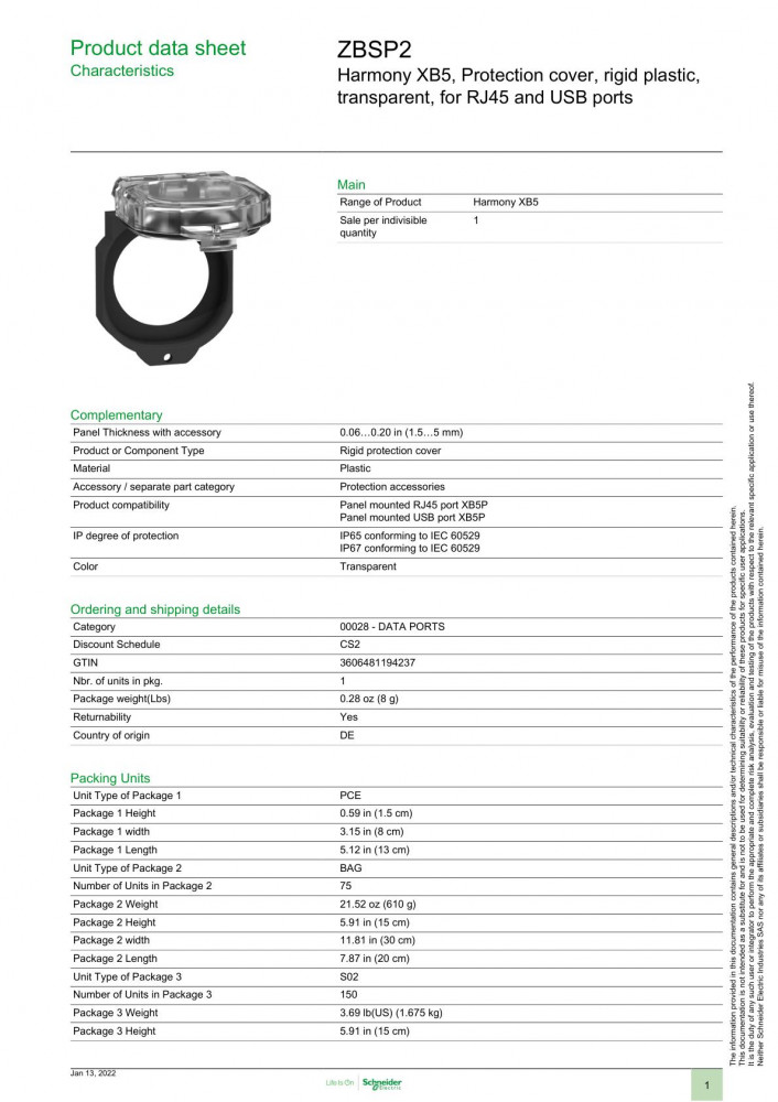 ZBSP2 product documentation page 1
