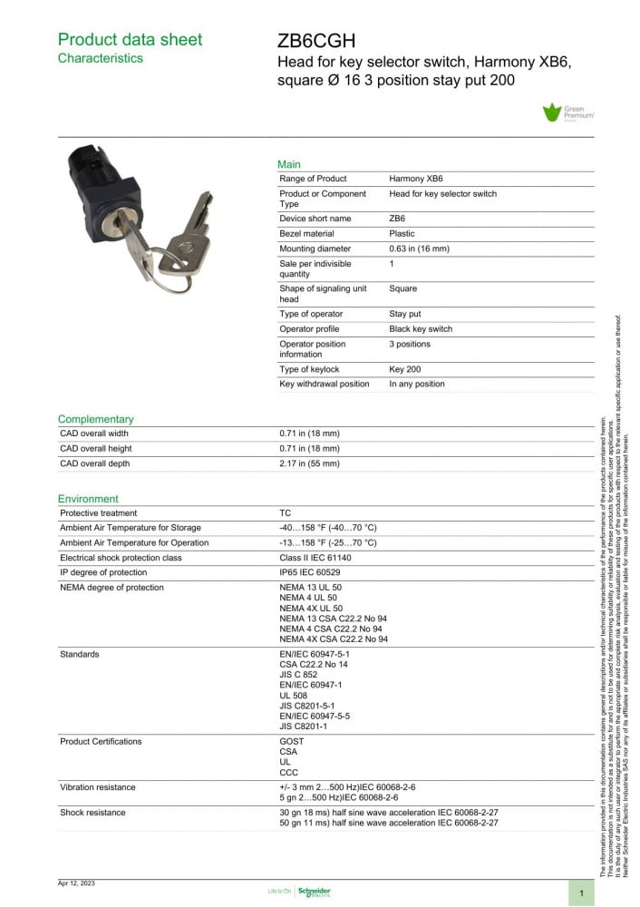 ZB6CGH technical document page 1
