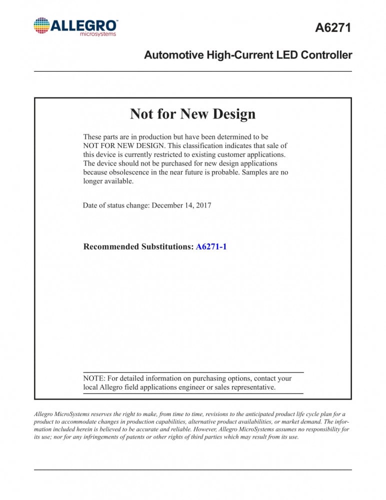 A6271 datasheet page 1