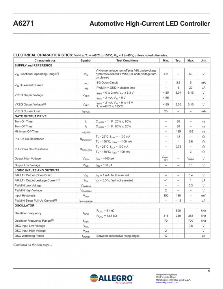 A6271 datasheet page 6