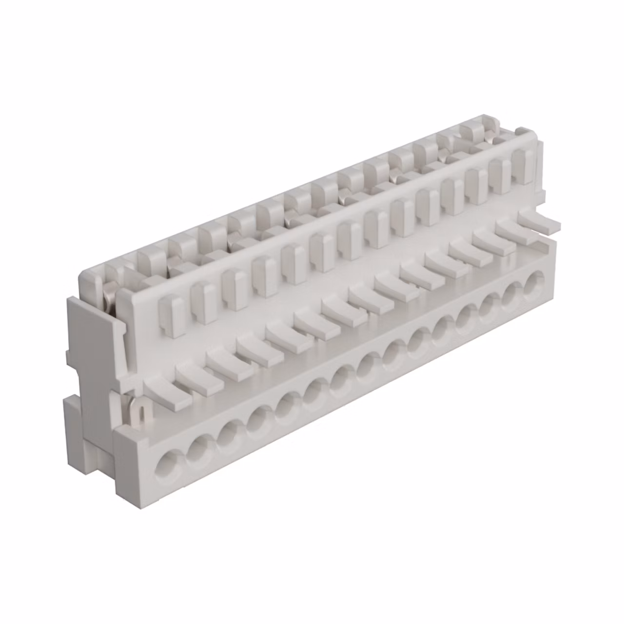 Appli-Mate RAST 2.5 IDT Housing, 2.50mm Pitch, with Side Latches, Female, 15 Circuits, Position Keys A & P Removed, Polarizing Ribs Between 1/2 and 13/14, Voided Circuits 2, 4, 6, 8, 10, 12 & 14 for sale