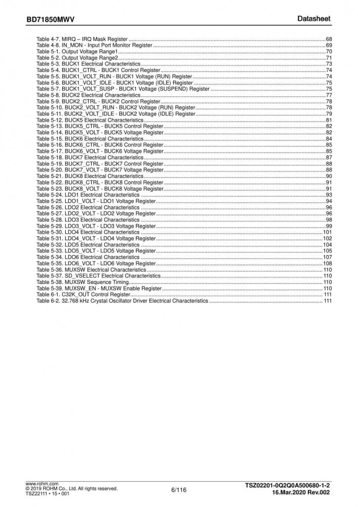 BD71850MWV-E2 datasheet page 6