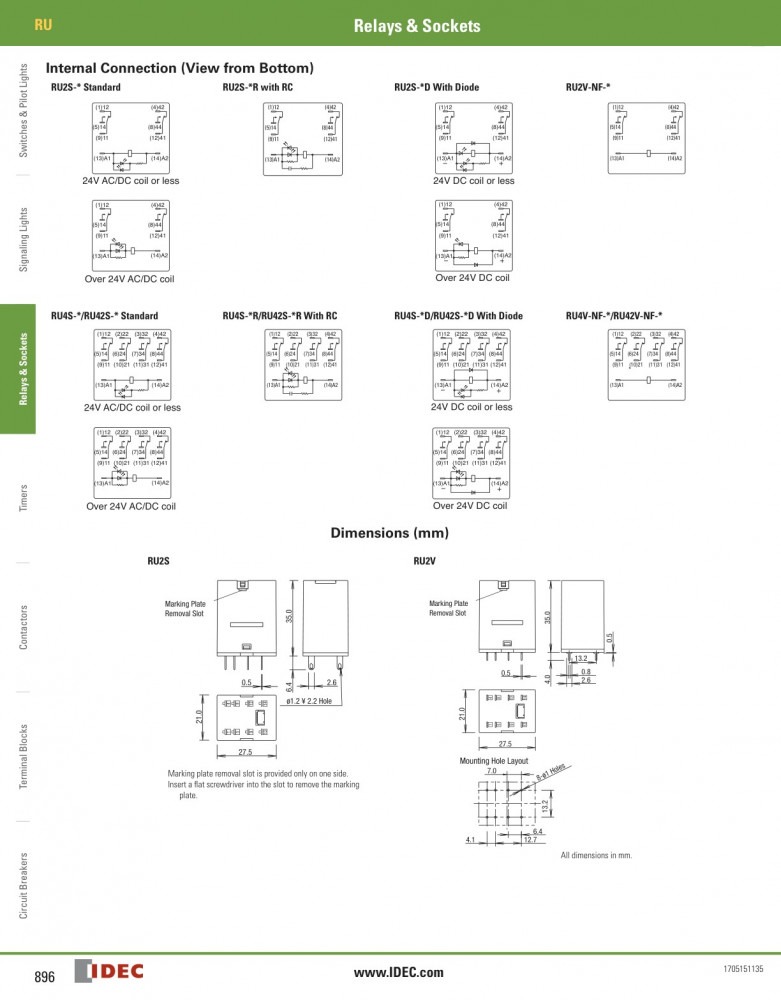 IDEC RU series relay documentation page 7