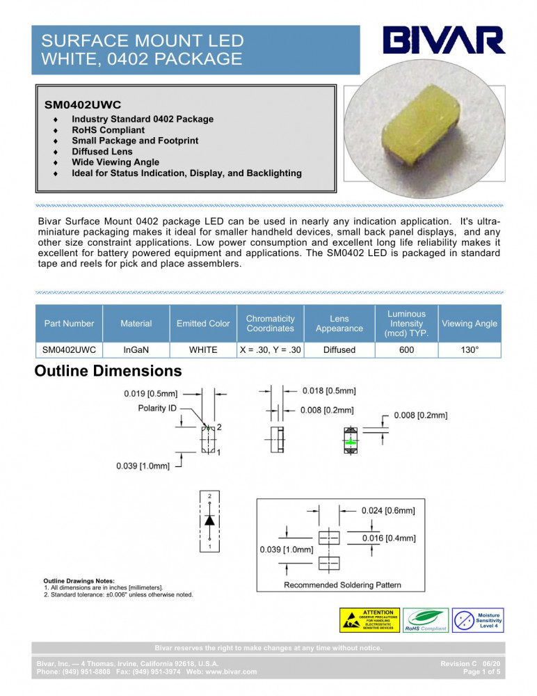SM0402UWC datasheet page 1