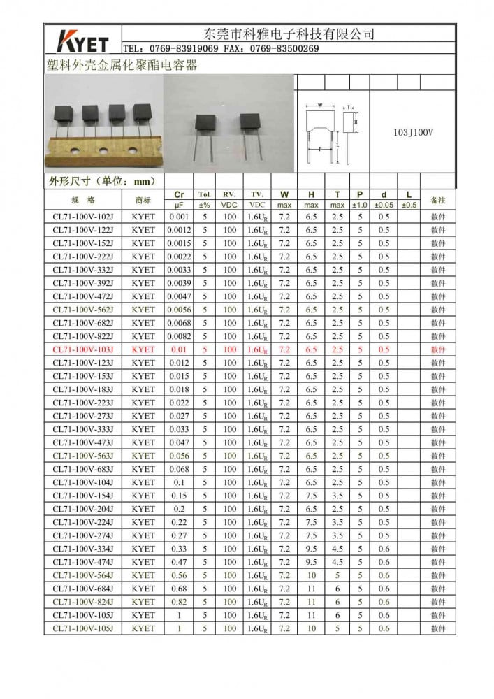 PE103J2A0503 approval specification page 3