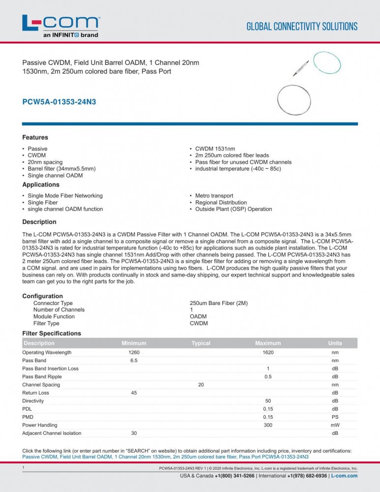 PCW5A-01353-24N3 product documentation page 1