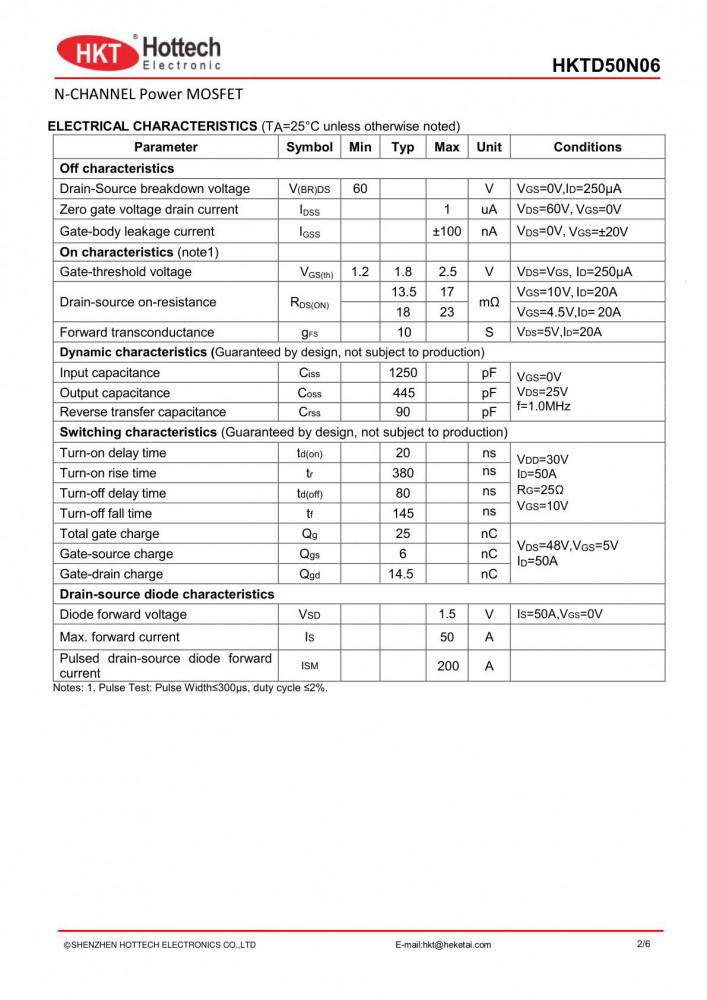 HKTD50N06 datasheet page 2