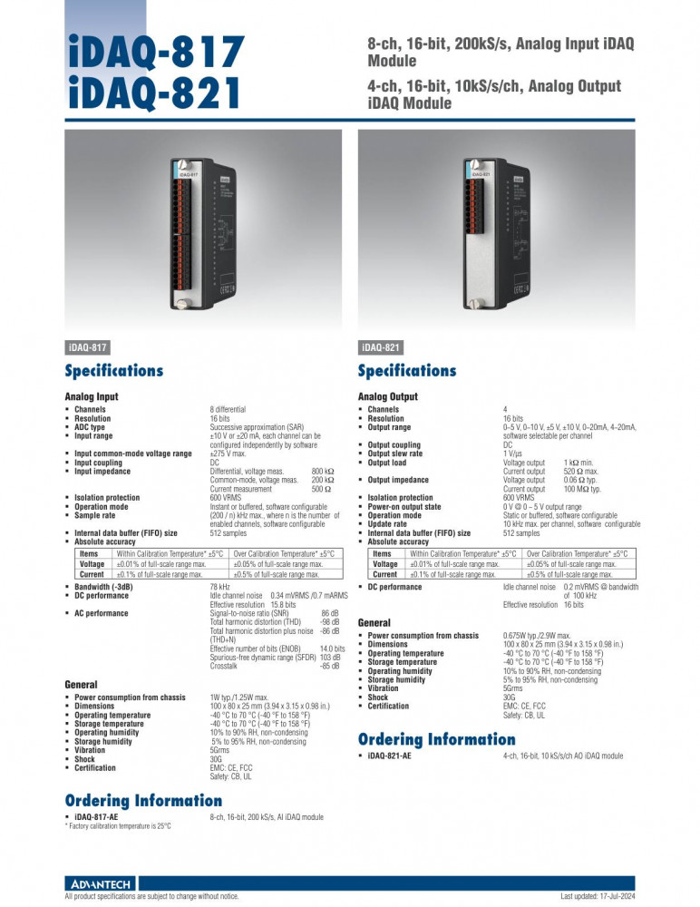 ADVANTECH iDAQ product documentation preview