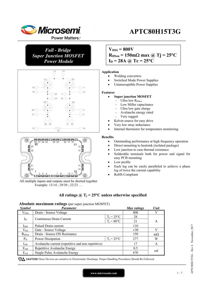 APTC80H15T3G datasheet page 1