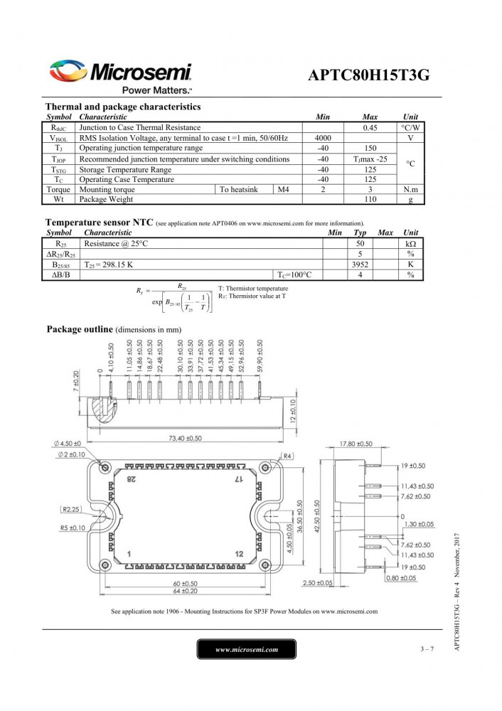 APTC80H15T3G datasheet page 3
