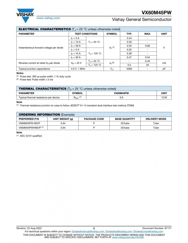 VX60M45PW technical document page 2