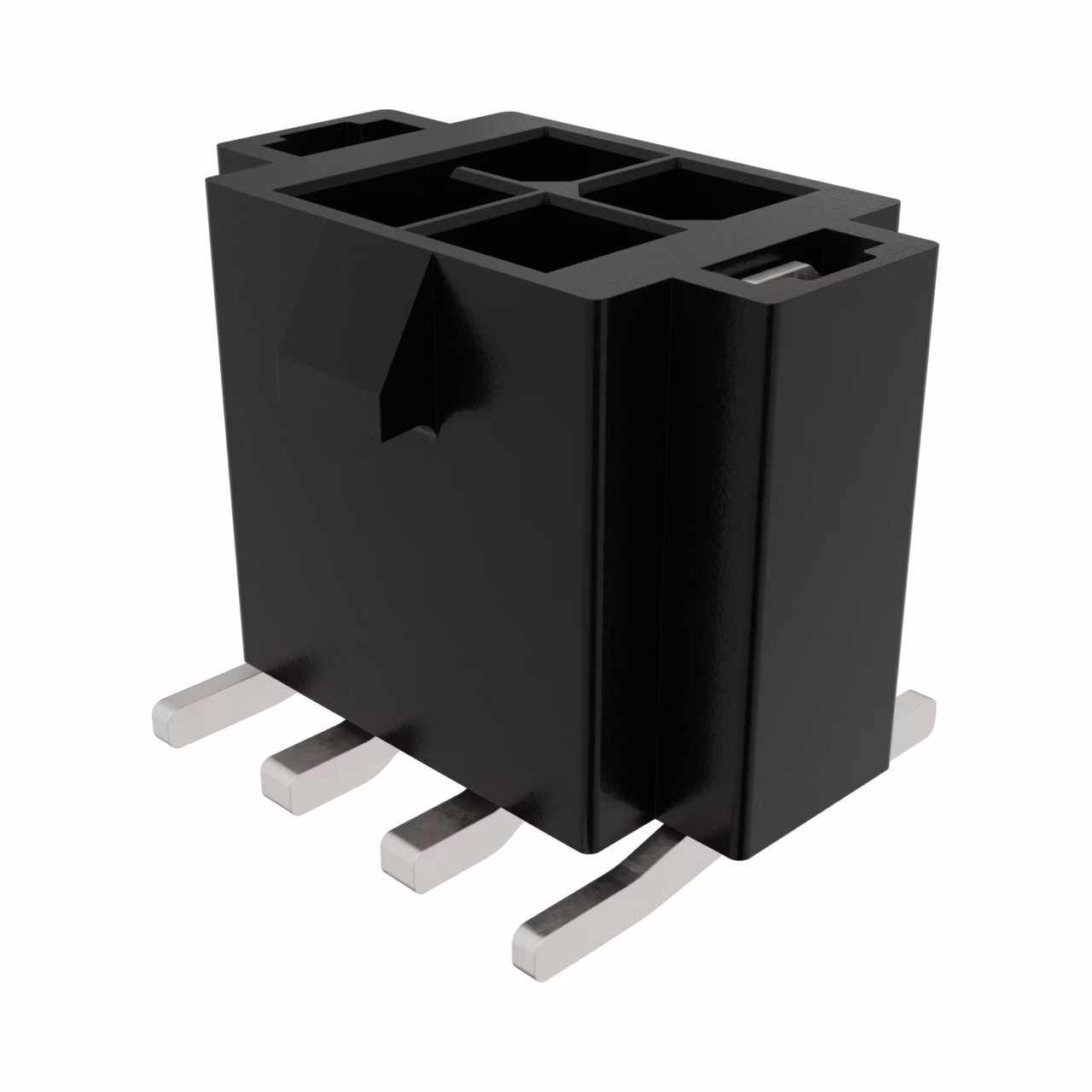 Mini-Fit Max Vertical Header, Dual Row, Surface Mount, 4 Circuits, Matte Tin (Sn) Plating, Black, Glow-Wire Capable, Tape and Reel for sale