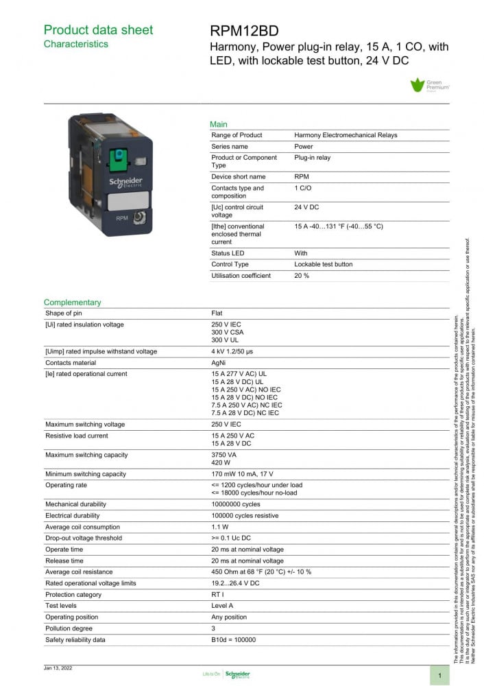 RPM12BD technical document page 1