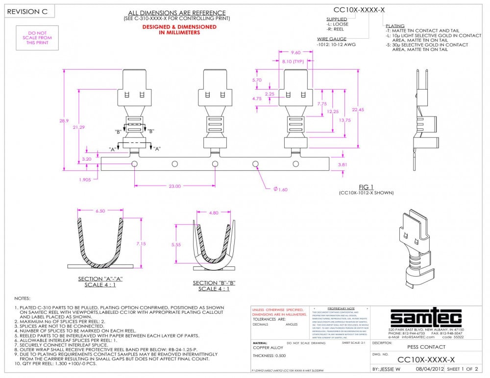 CC10R-1012-S technical drawing page 1