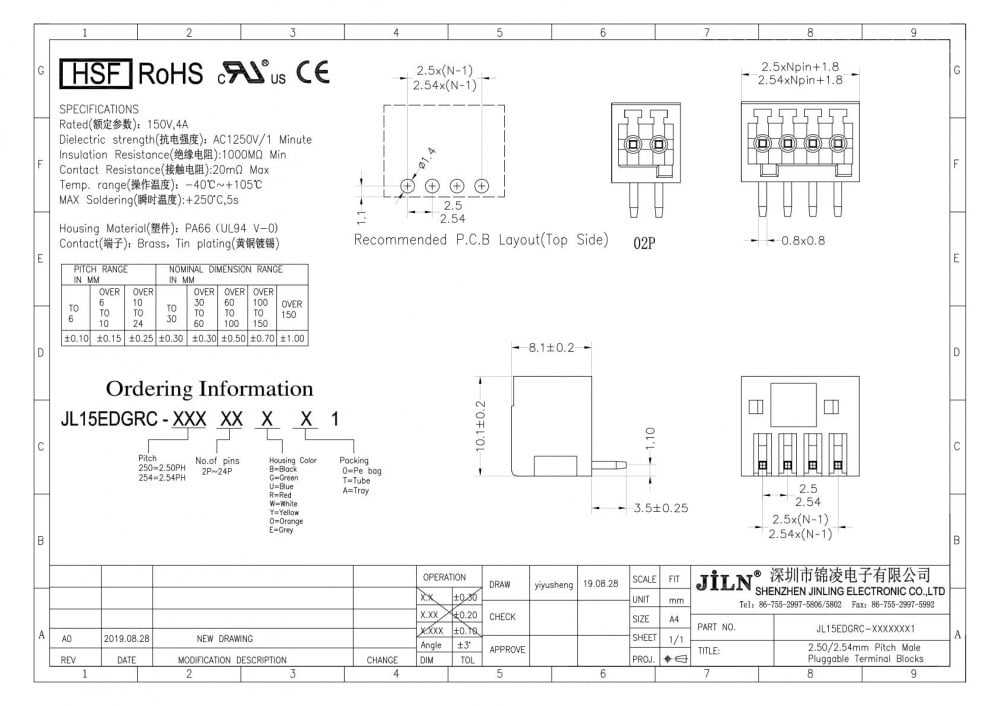 JILN JL15EDGRC-25406G01 technical document page