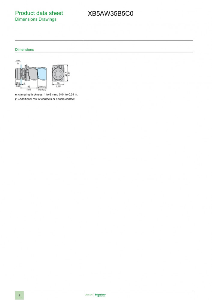 XB5AW35B5C0 technical document page 4