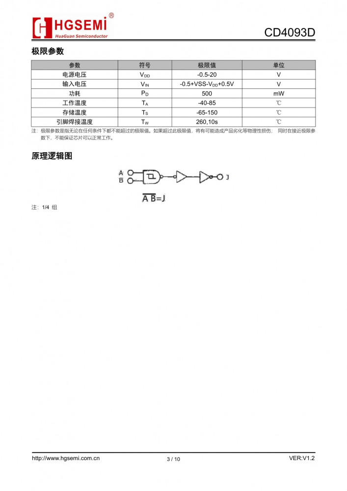 CD4093D datasheet page 3