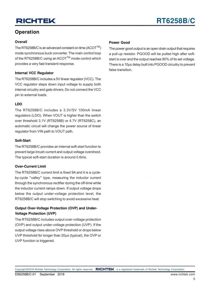 RT6258B datasheet page 5