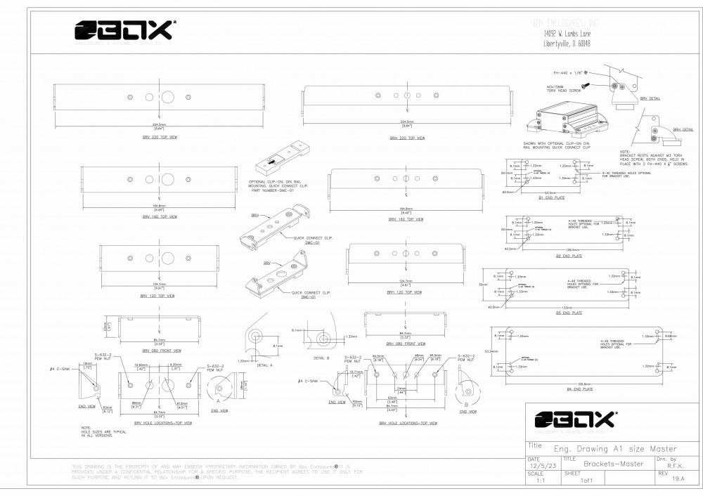 BRH220 bracket drawing page preview