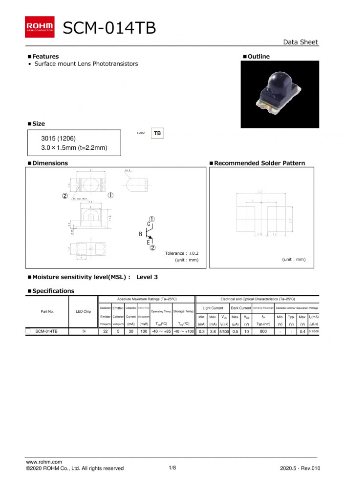 SCM-014TBT86 technical document page 1