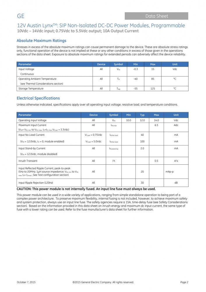 AXA010A0X3 datasheet page 2