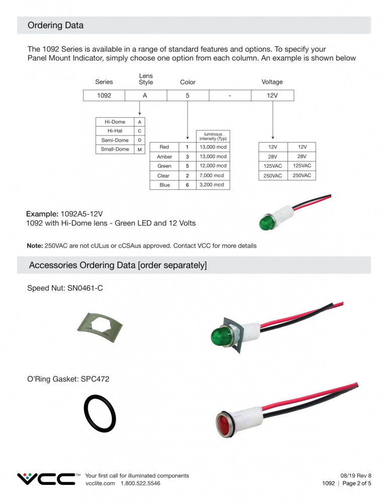 VCC 1092 series technical document, page 2