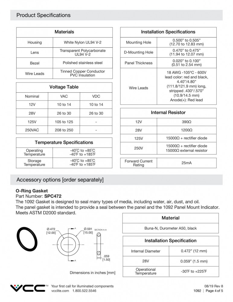 VCC 1092 series technical document, page 4