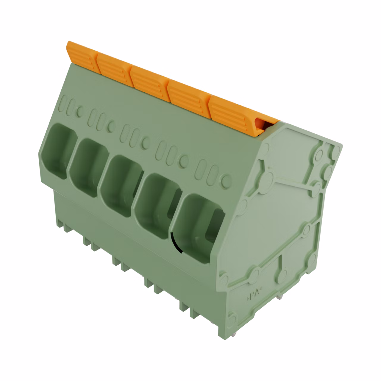 10.00mm Pitch Lever Activated Fixed Mount PCB Terminal Block, 35° Wire Entry, Bussed Terminals, 5 Circuits for sale