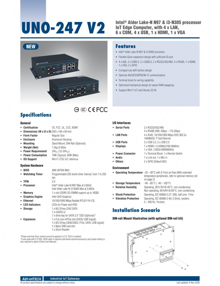 UNO-247 V2 product documentation page 1