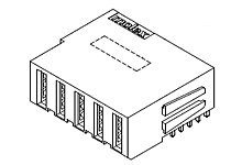 EXTreme Ten60Power Right-Angle Receptacle without Guides, 1 DC Power Circuit, Press Fit Tail