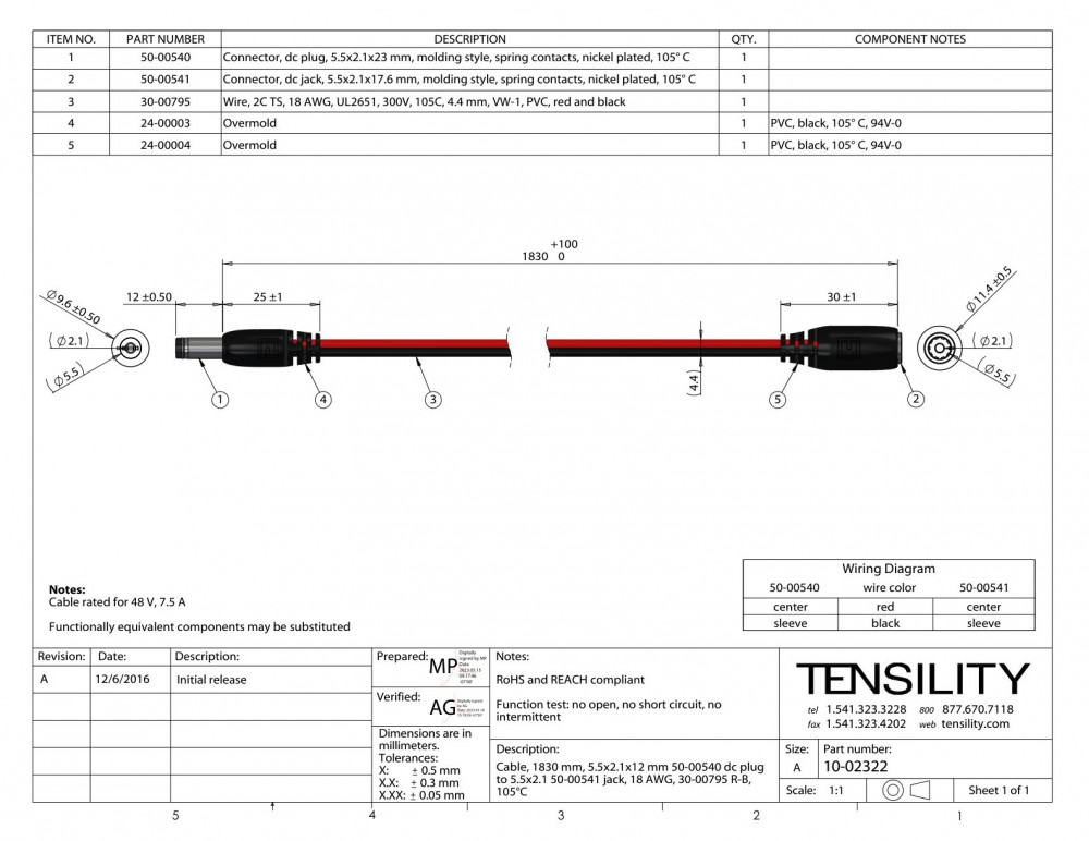 Tensility International 10-02322 product drawing