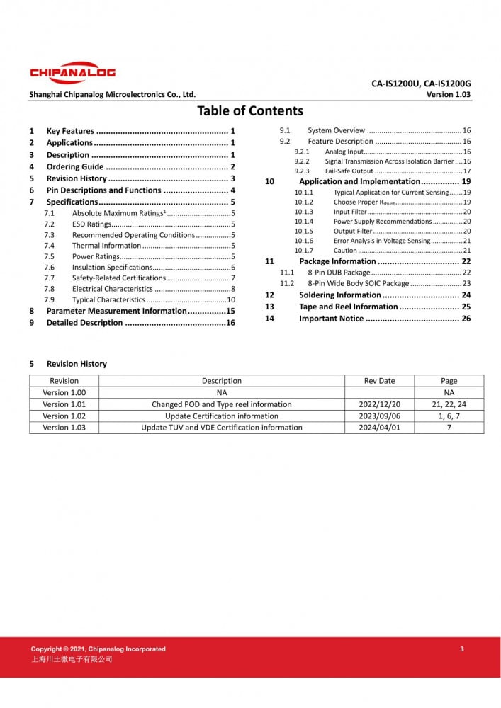 CA-IS1200G datasheet page 3