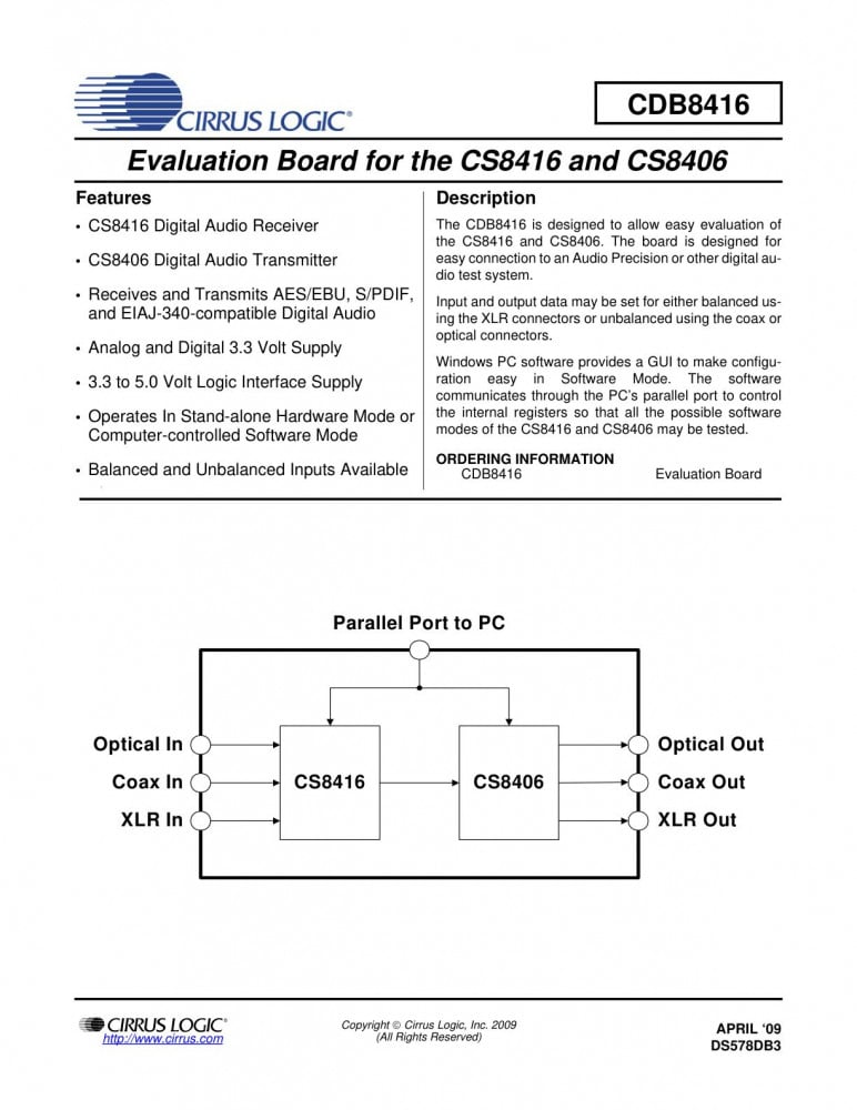 CDB8416 documentation page 1