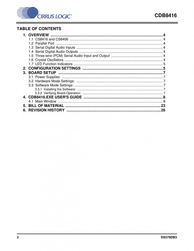 CDB8416 documentation page 2