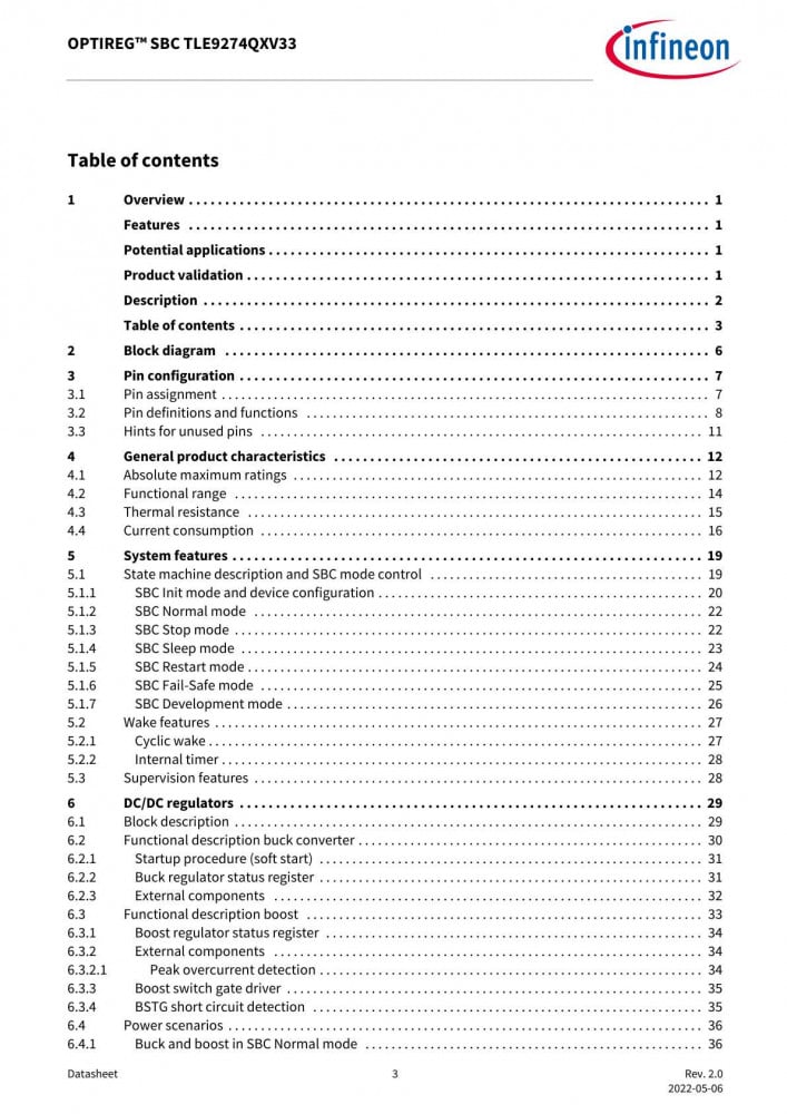 TLE9274QXV33 datasheet page 3