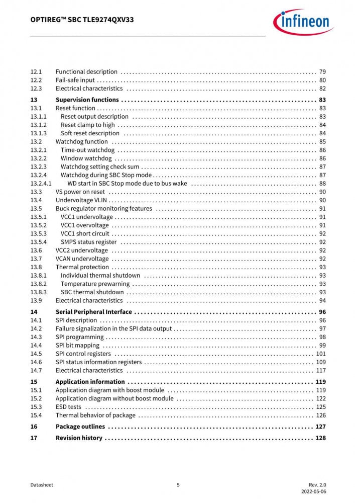 TLE9274QXV33 datasheet page 5